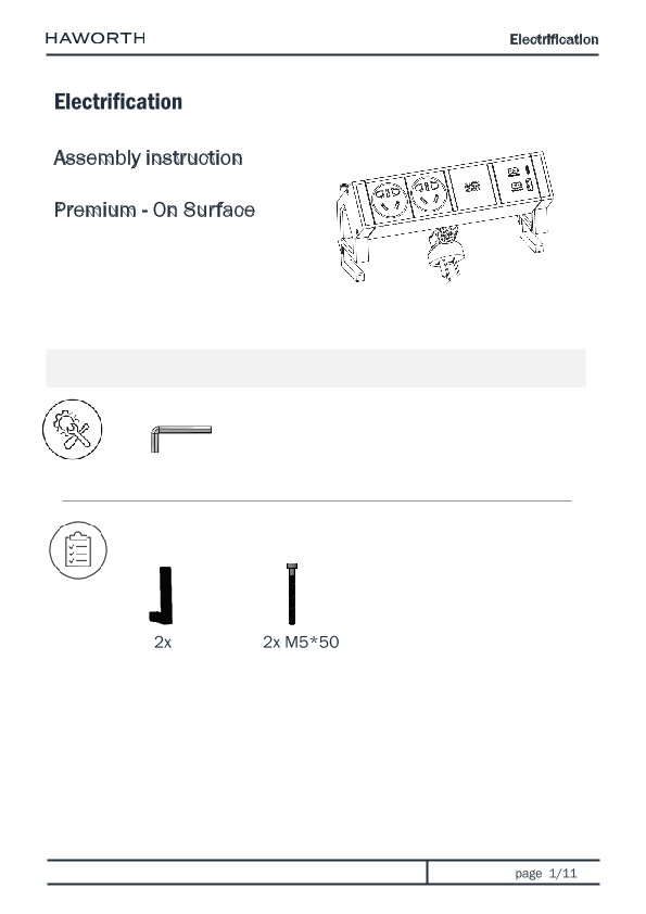 Electrification - Assembly Instruction | ファイルの詳細 | Haworth