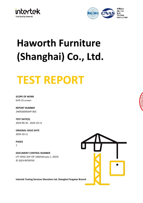Drift 25 - Intertek Test Report - Shanghai | File details | Haworth