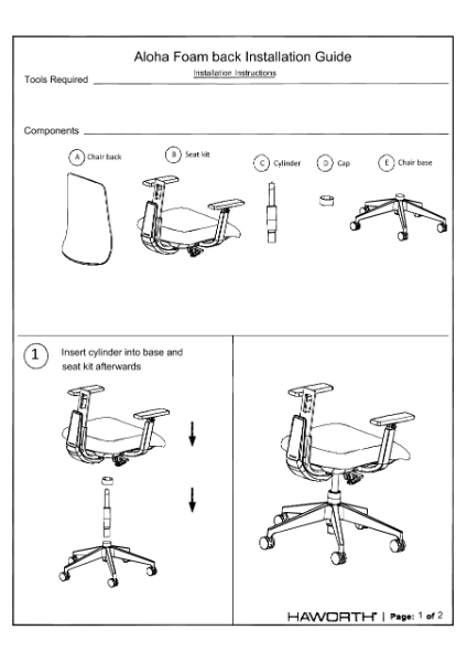 [EN] Aloha Easy Upholstered Back 装配说明 | 文件详细信息 | Haworth