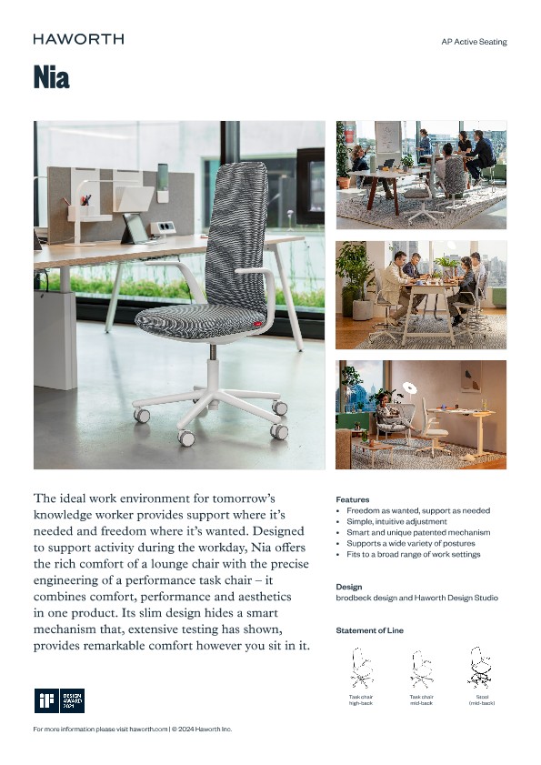 Nia Product sheet | File details | Haworth
