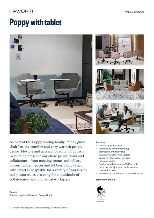 Poppy with tablet Product sheet | File details | Haworth