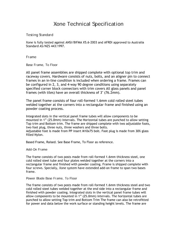 Xone Technical Specification | File details | Haworth