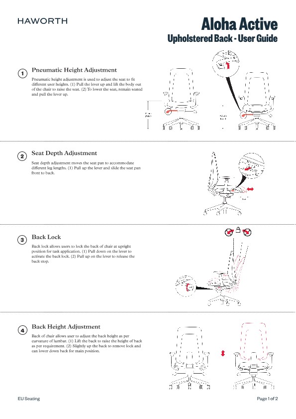 Aloha Active Upholstered Back - User Guide | File details | Haworth