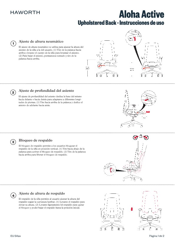 Aloha Active Uphostered Back - Instrucciones de uso | Detalles del ...