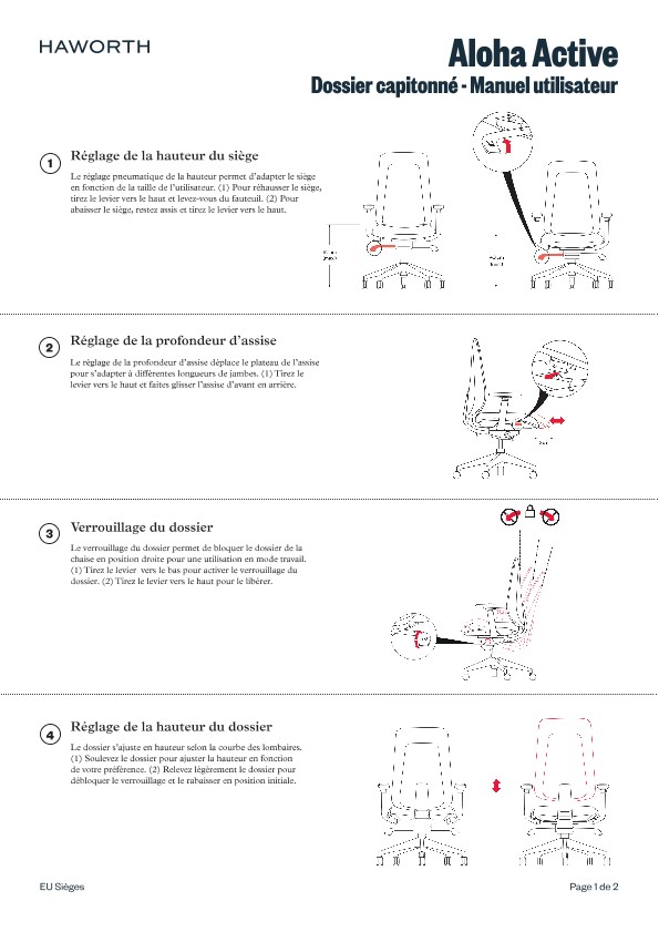 [FR] Aloha Active Upholstered Back - User Guide | File details | Haworth