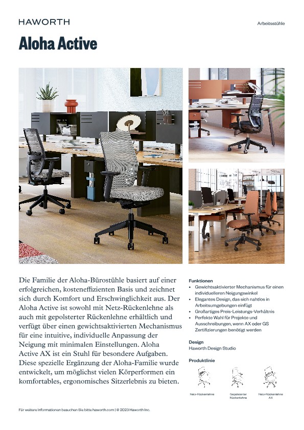 Aloha Active - Fiche produit [DE] | Détails du fichier | Haworth