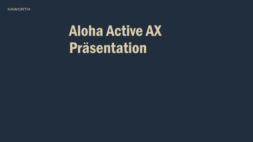 Aloha Active AX Présentation [DE] | Détails du fichier | Haworth