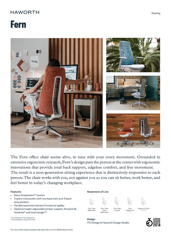 Fern product sheet | File details | Haworth