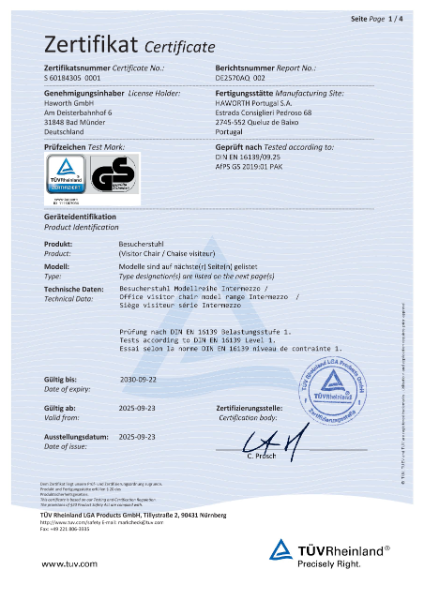 Intermezzo task certificate - GS safety, Portugal | File details | Haworth