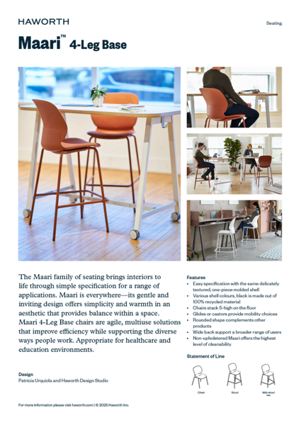 Maari product sheet - 4 leg | File details | Haworth