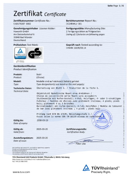 [FR] Maari certificate - GS Safety | File details | Haworth