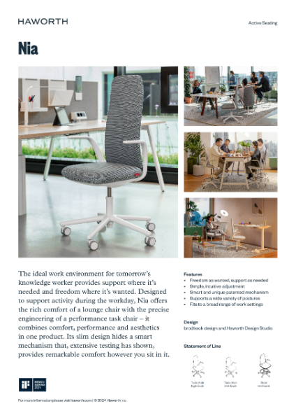 Nia product sheet | File details | Haworth