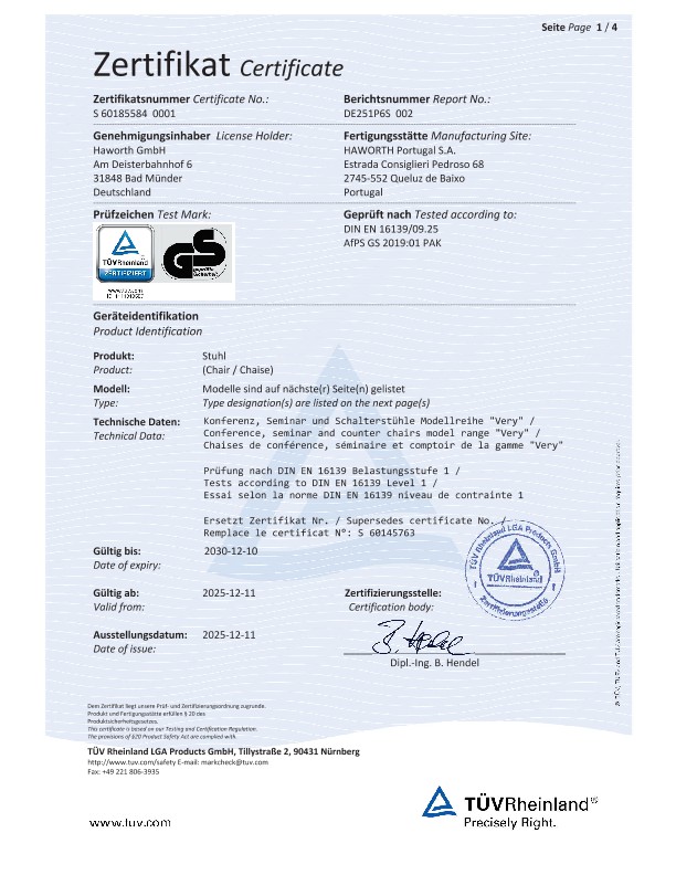 Very Certificat - GS safety - Modèles 6210-6235, Portugal | Détails du ...
