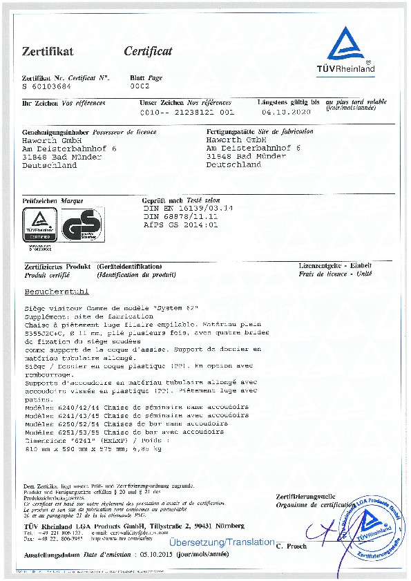 Very - Certificat - GS safety - Modèles 6240-6255 | Détails du fichier ...