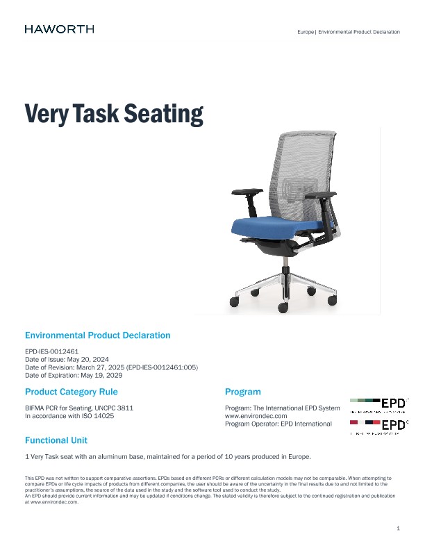Very task Umwelt-Produktdeklaration | Datei-Details | Haworth