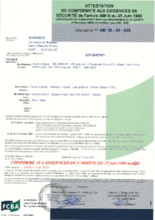 Riverbend certificate - FCBA fire retardancy AM18 | Detalles del ...