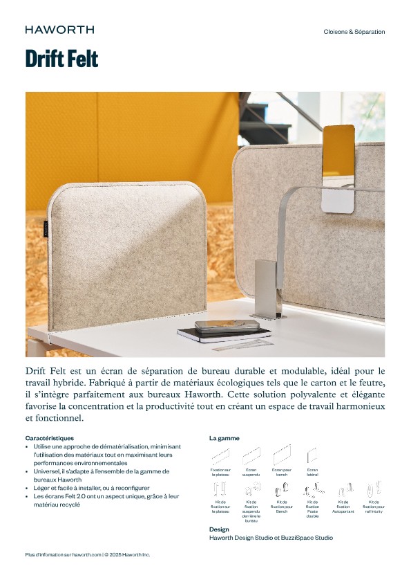 [FR] Drift Felt product sheet | File details | Haworth
