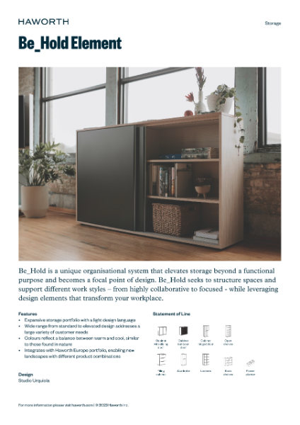 Be_Hold Element product sheet | File details | Haworth