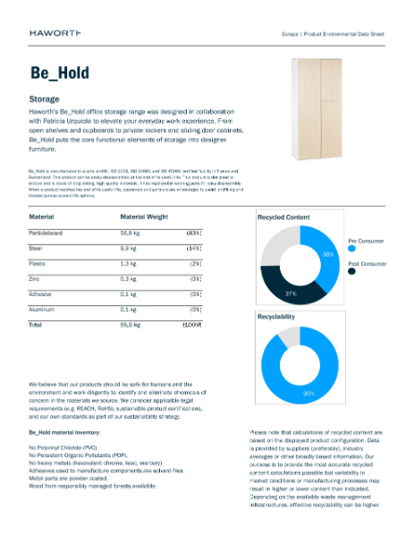 Be_Hold environmental data sheet | File details | Haworth