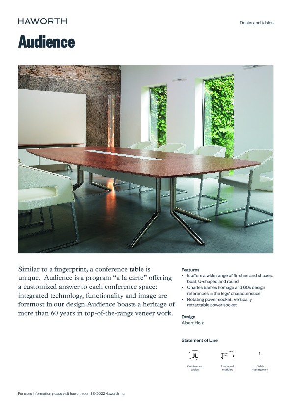 Audience product sheet | Détails du fichier | Haworth