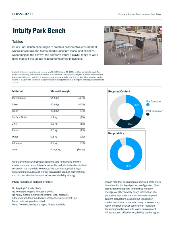 Intuity Park Bench overview presentation | File details | Haworth