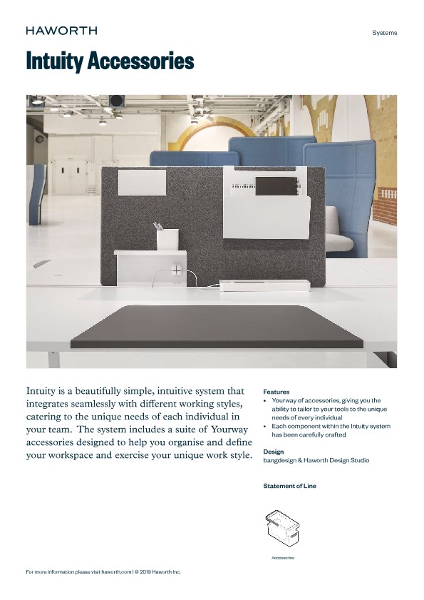 [EN] Intuity Accessoires Fiche produit | Détails du fichier | Haworth