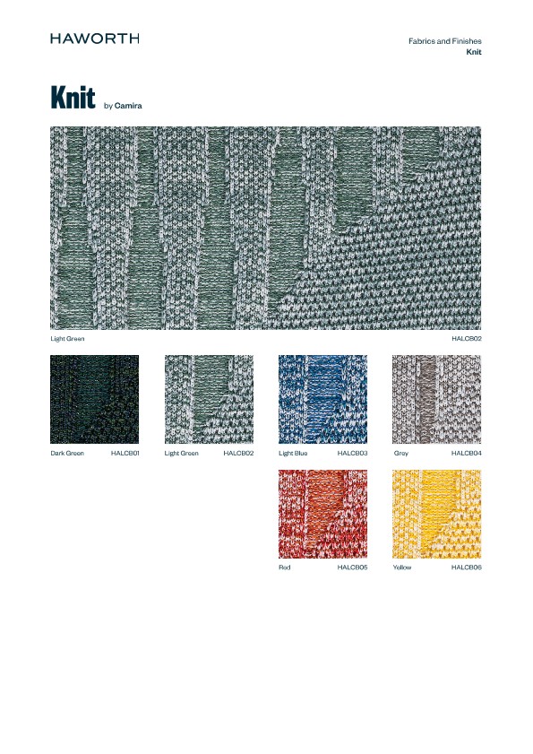 Fabrics and Finishes - Knit by Camira | Datei-Details | Haworth