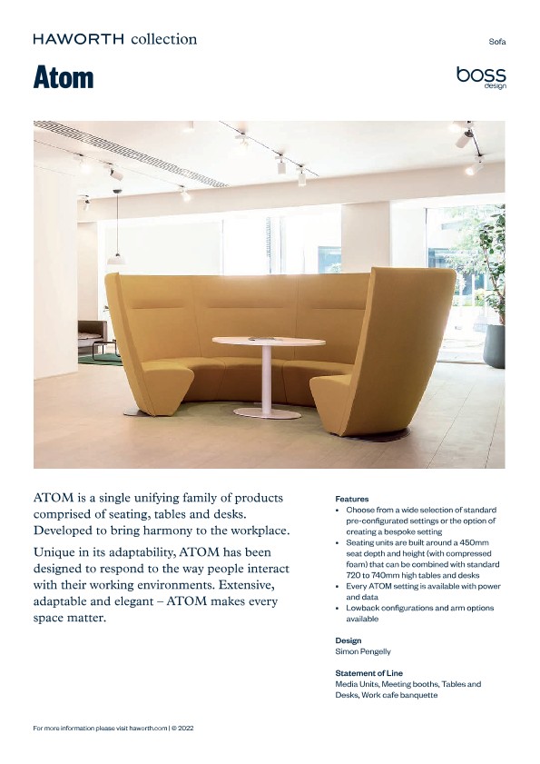 Atom Seating Product Sheet | File details | Haworth