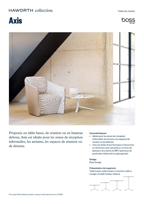 Axis - Fiche produit | Détails du fichier | Haworth
