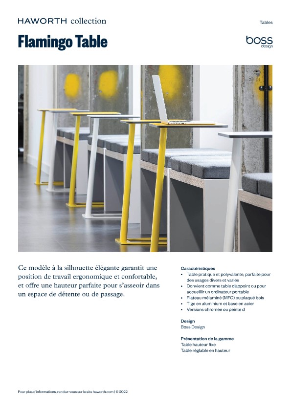 [FR] Flamingo Table Produktdatenblatt | Datei-Details | Haworth
