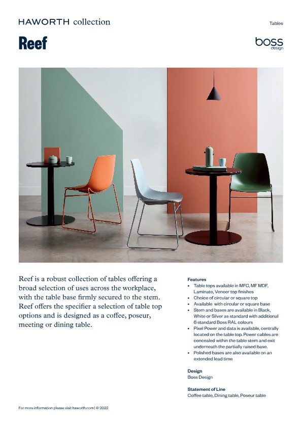 Reef Product Sheet | File details | Haworth