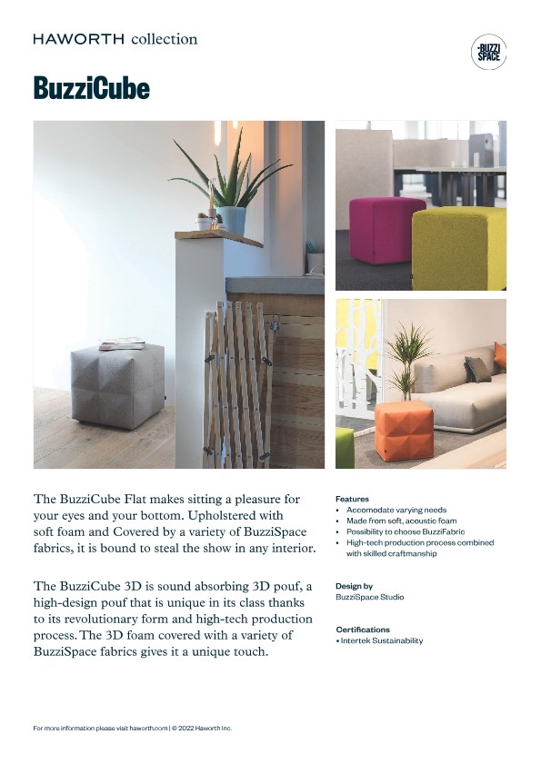 BuzziCube product sheet | File details | Haworth