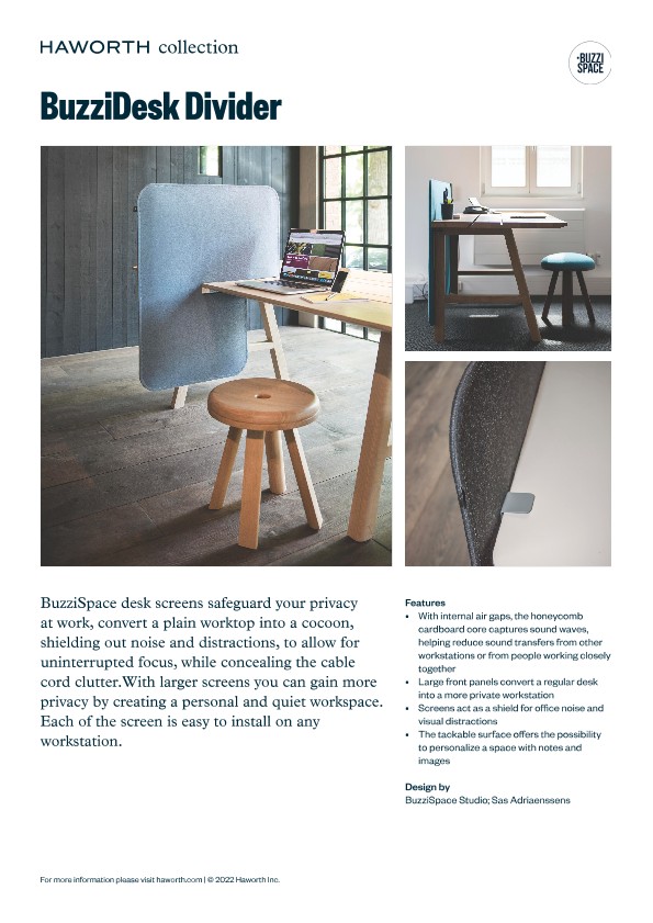 BuzziDesk Split Product Sheet | File details | Haworth