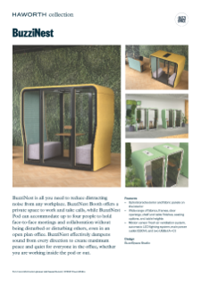 BuzziNest product sheet | File details | Haworth
