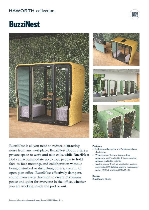 BuzziNest product sheet | File details | Haworth