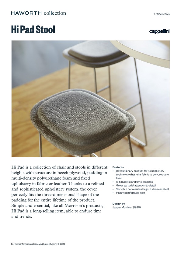 Hi Pad stool product sheet | File details | Haworth