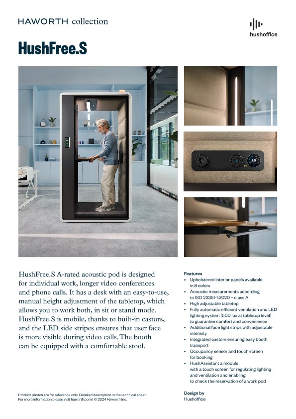 HushFree.S Product Sheet | File details | Haworth