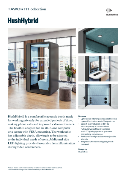 HushHybrid Product Sheet | File details | Haworth