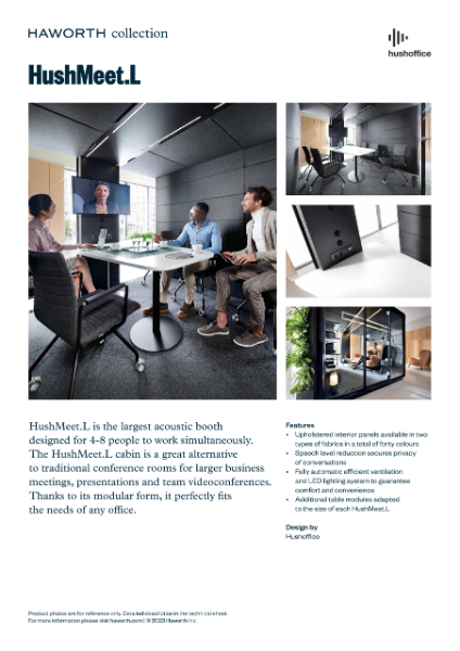 HushMeet.L Product Sheet | File details | Haworth