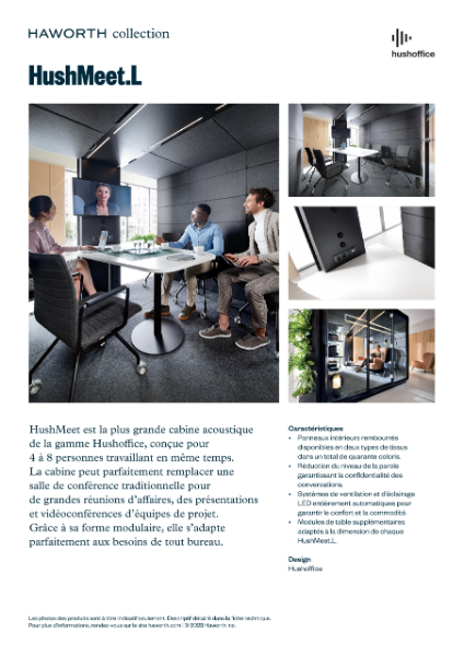 [FR] HushMeet.L Product Sheet | File details | Haworth
