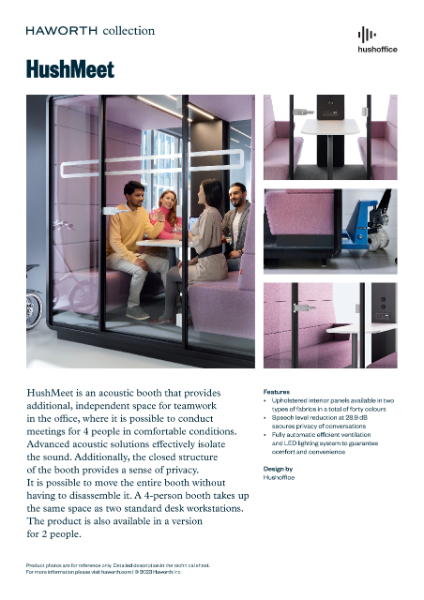 HushMeet Product Sheet | File details | Haworth