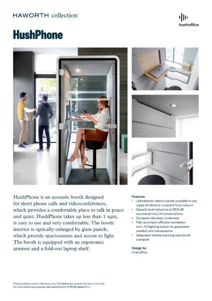 HushPhone Product Sheet | File details | Haworth