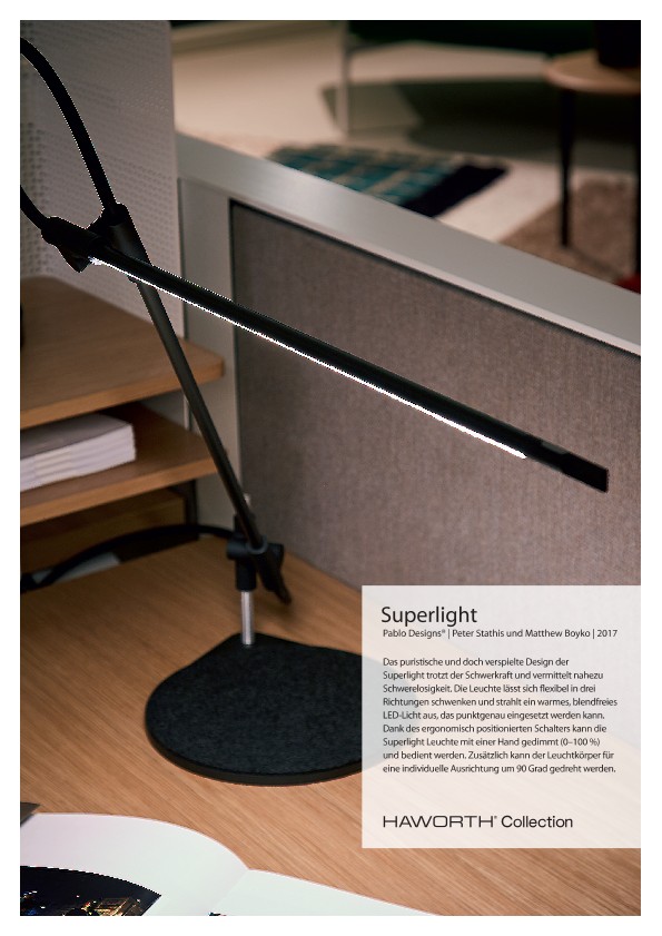 [DE] Superlight product sheet | Détails du fichier | Haworth