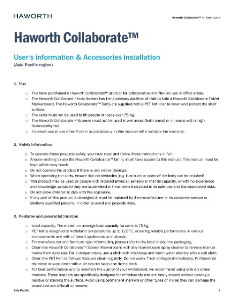 Haworth Collaborate AP User Guide | File details | Haworth