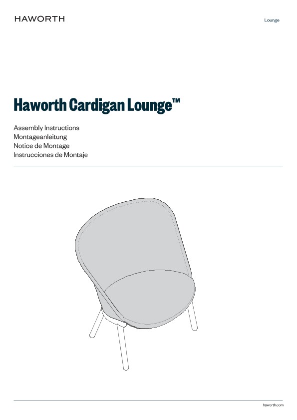 Haworth Cardigan Lounge - Notice de Montage | Détails du fichier | Haworth