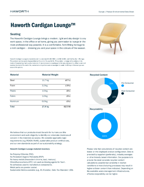 [EN] Ficha de Información Medioambiental de Haworth Cardigan Lounge ...