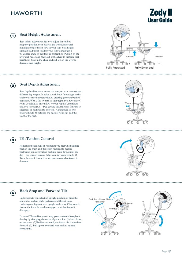 Zody II User guide | File details | Haworth