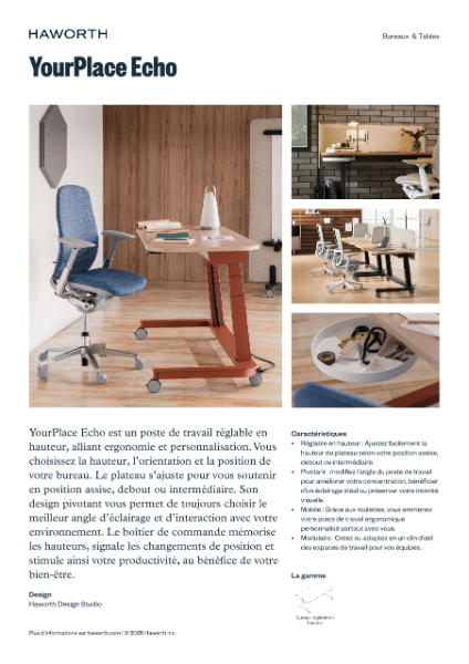 YourPlace Echo fiche produit | Détails du fichier | Haworth