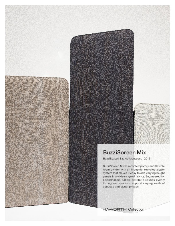BuzziScreen Mix Product Sheet | Details Page | Haworth
