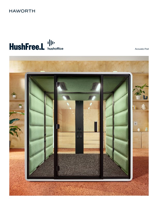 HushFree.L Acoustic Booth Product Sheet | Details Page | Haworth